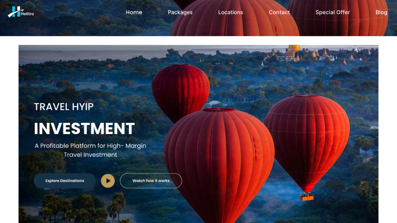 Helitro - Explore the World with a Travel Website Built in Flutter Web| Flutter Web Landing Page ...